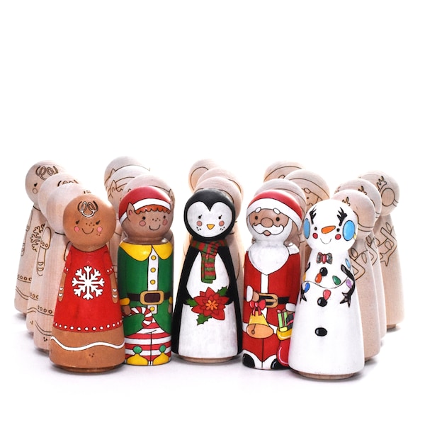 Christmas Peg Dolls - Etsy