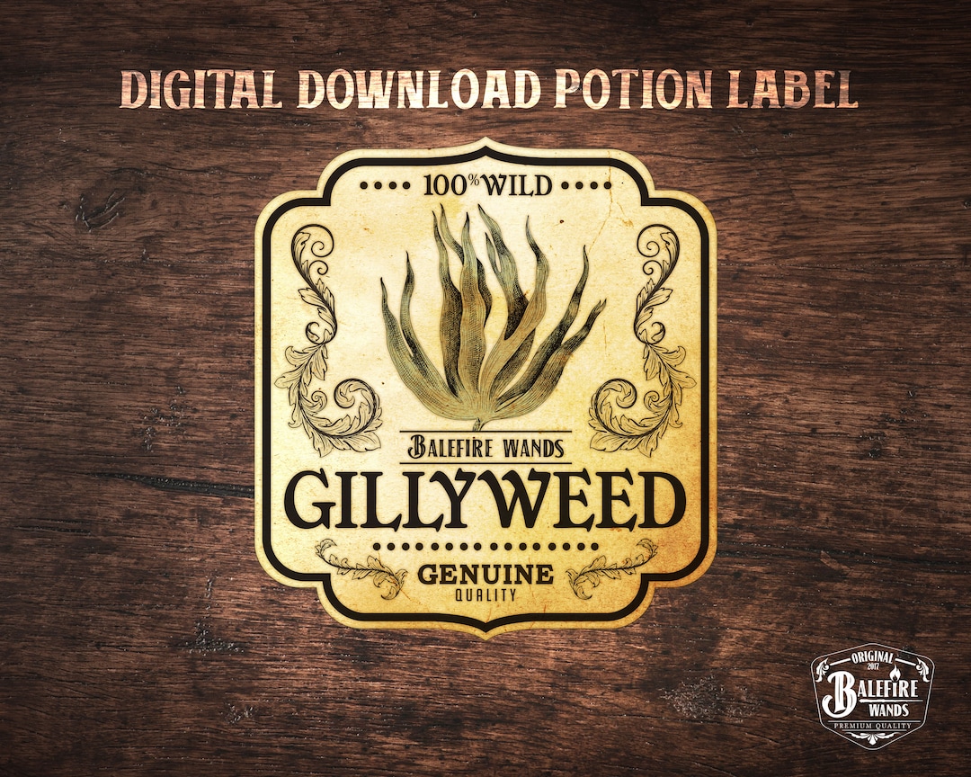 Digital Download | Gillyweed Potion Label | Download and Print - Etsy