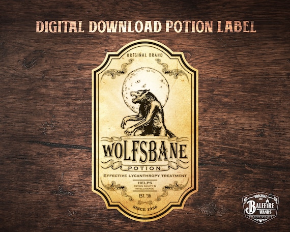 Digital Download Wolfsbane Potion Label Download and Print | Etsy Australia