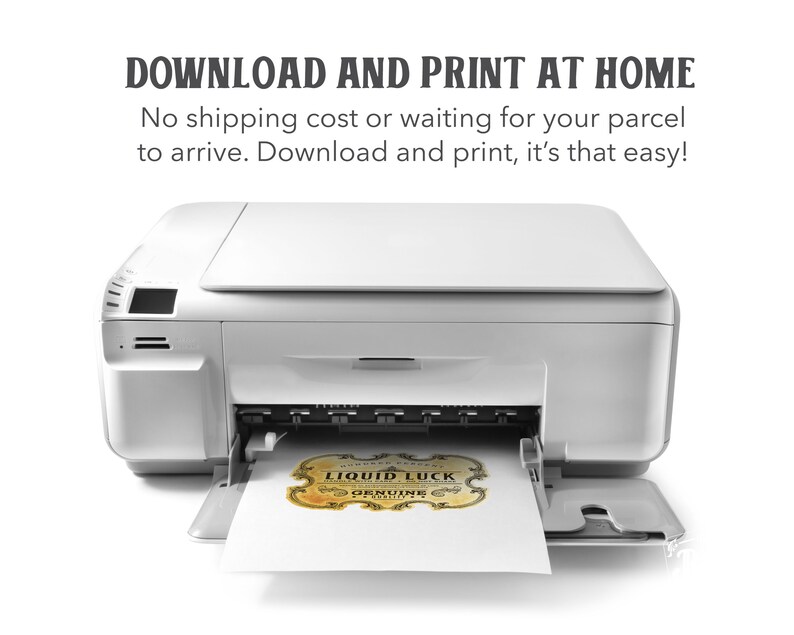 Digital Download | Liquid Luck Potion Label | Download and Print - Etsy