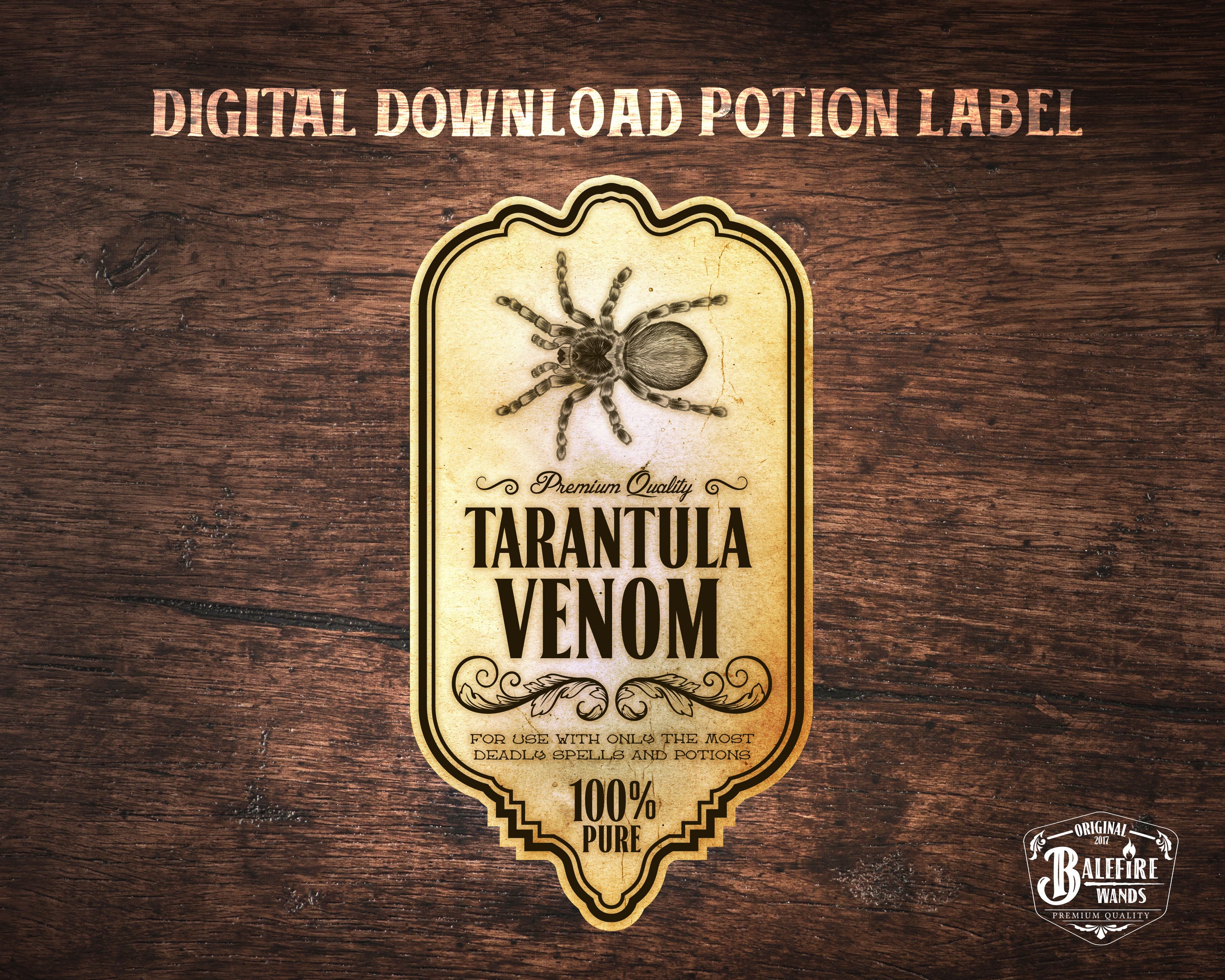 Tarantula Venom | Download and Print Potion Label | Digital Download - Etsy