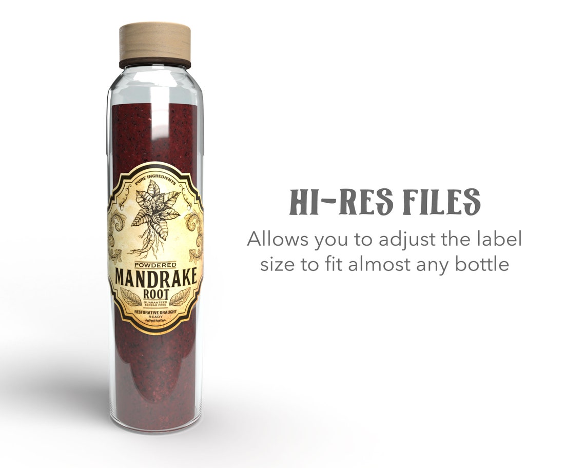 Digital Download Mandrake Root Potion Label Download and - Etsy