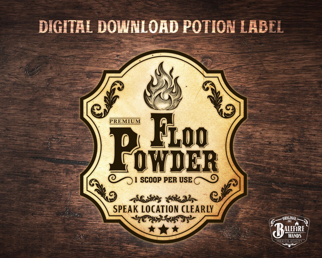 Digital Download | Floo Powder Label | Download and Print - Etsy