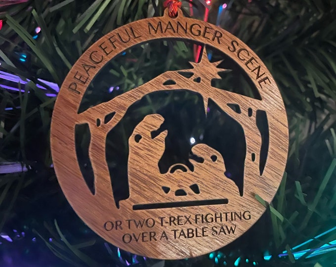 Nativity or T-rex Holiday Ornament - Etsy
