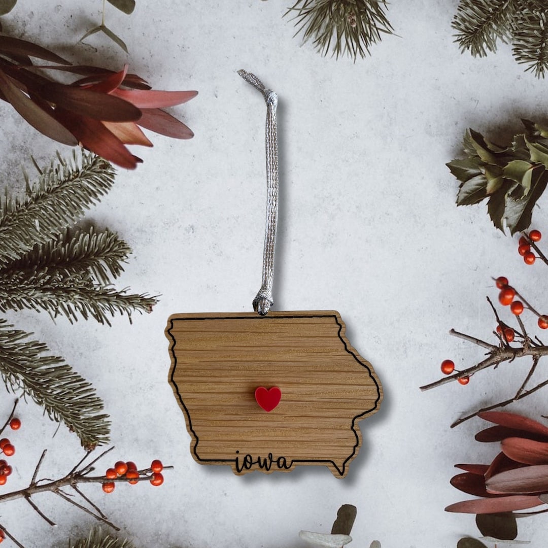 Iowa Love Ornament / Customized Gift / Personalized Ornament / Your ...