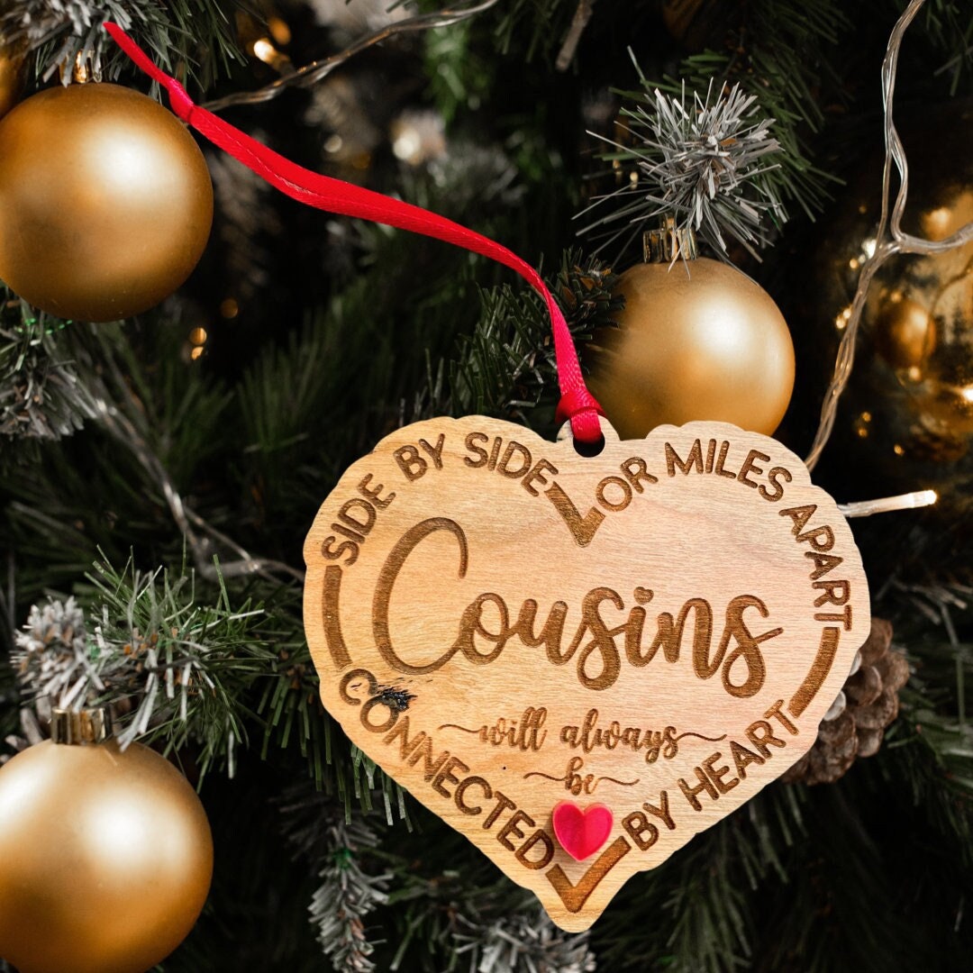 Custom Cousins Christmas Ornament: Laser Engraved Cherry Wood - Etsy