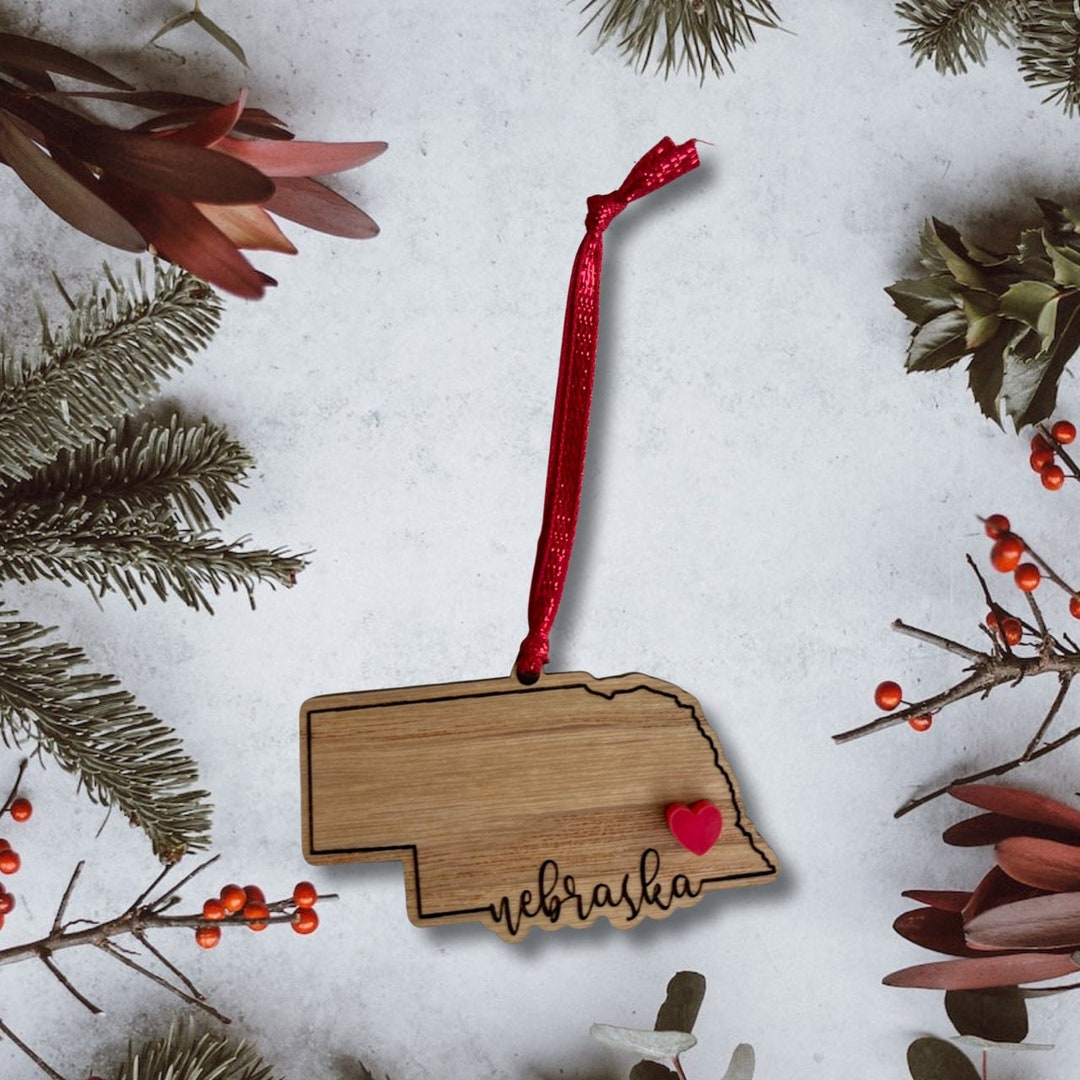 Nebraska Love Ornament / Customized Gift / Personalized Ornament / Your ...