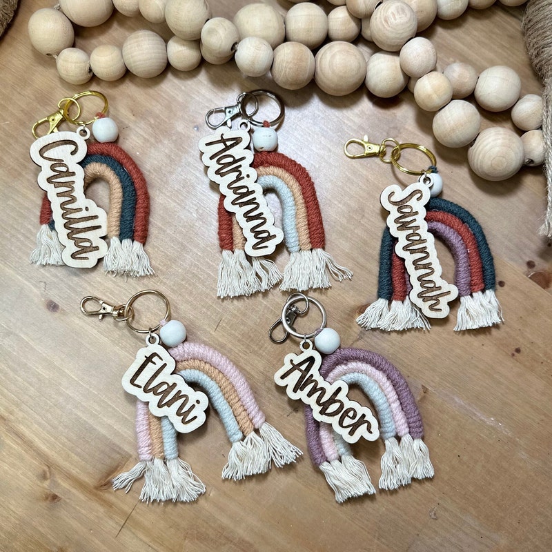 Rainbow Keychain - Etsy