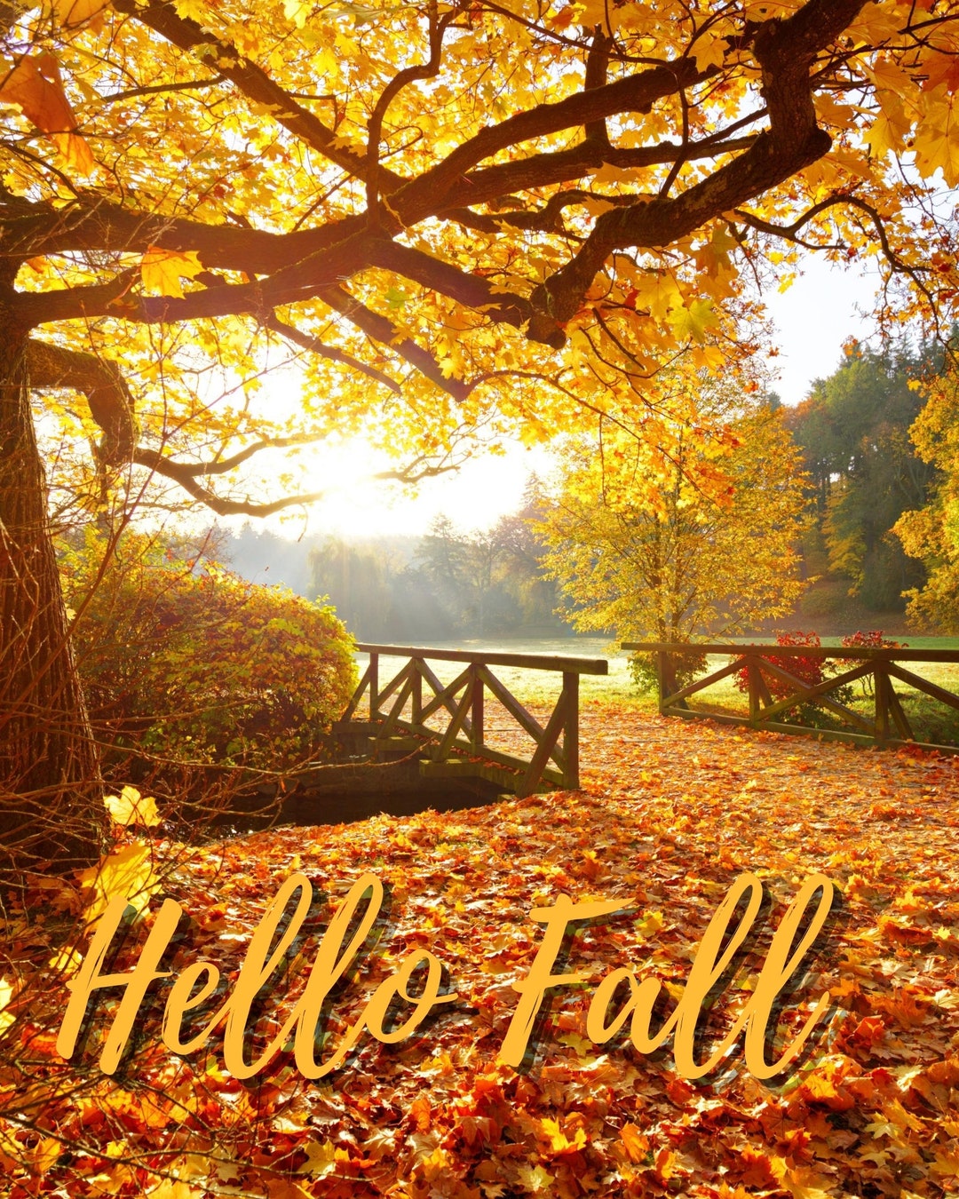 Hello Fall Printable Artwork | Fall Downloadable Art | Fall ...