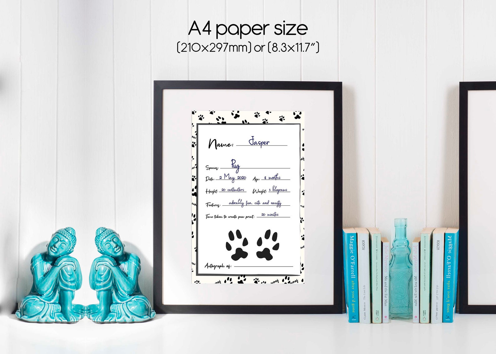 DIY Paw Print Autograph / A4 Size Dog and Cat Paw Printed Page ...