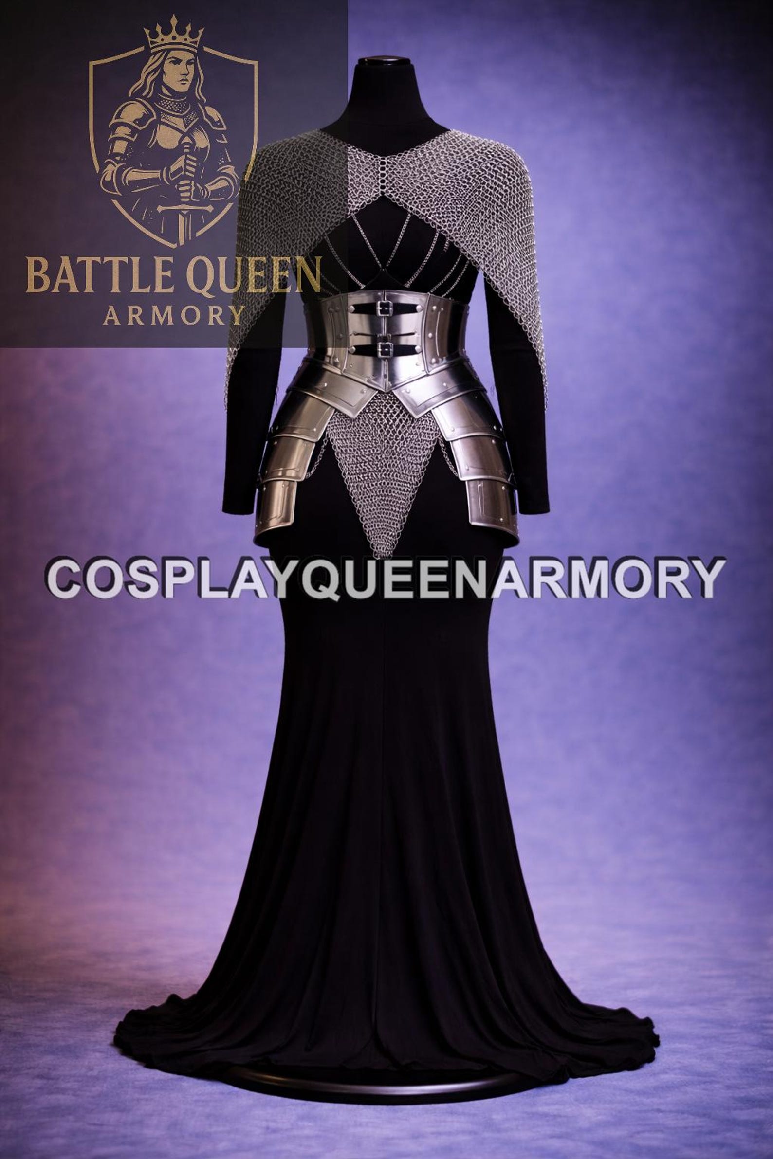 Handmade Chainmail Corset Armor Dress, Steel Cape, LARP Cosplay - Etsy