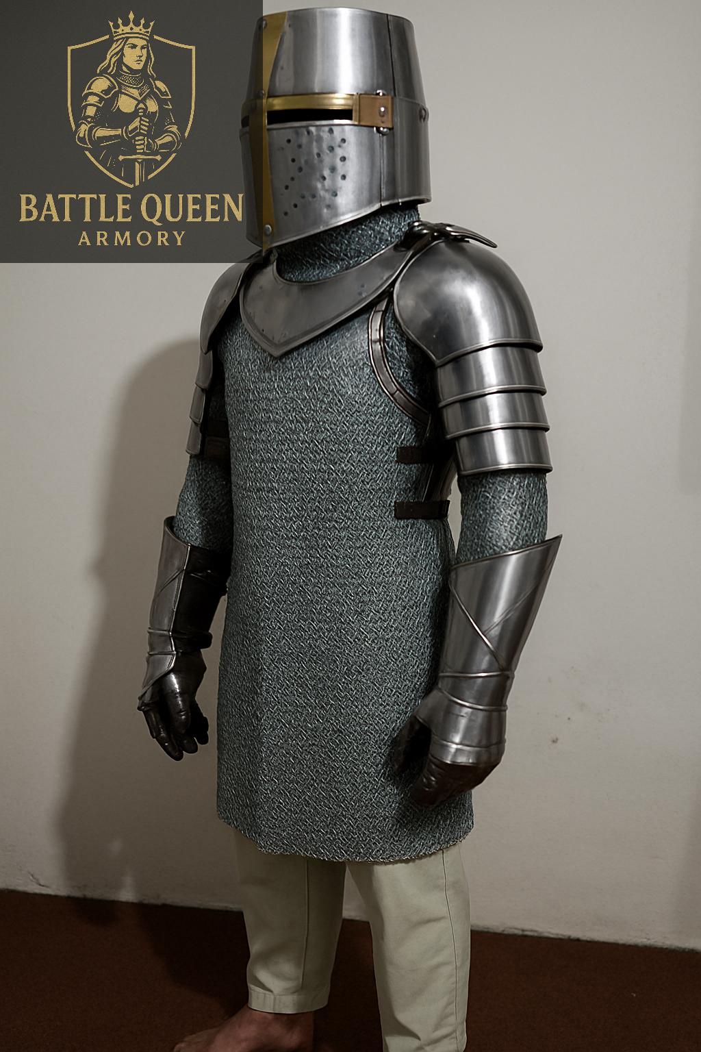 Medieval Templar Knight Full Armor Suit: 18 Gauge Steel, Cosplay/larp ...