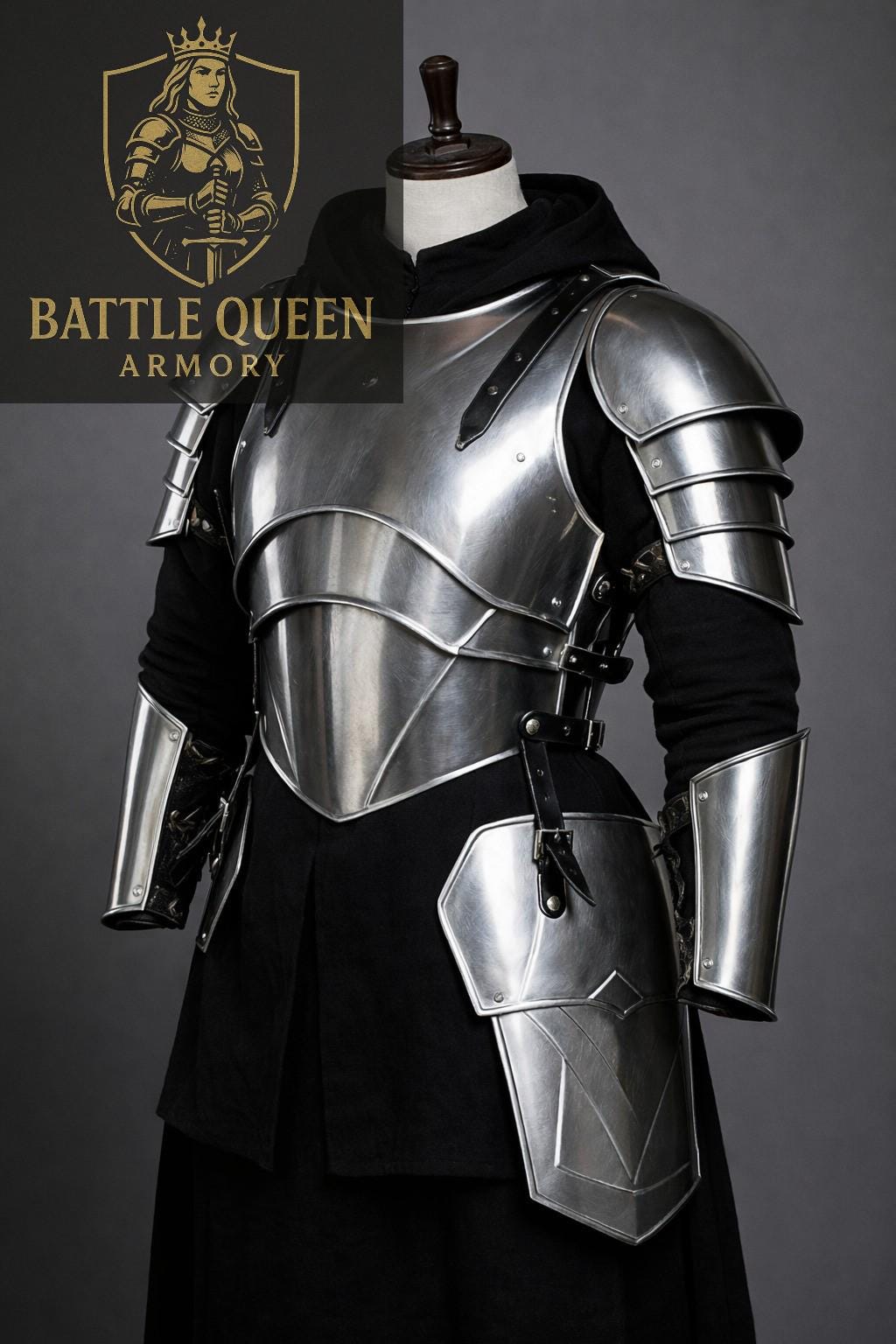 Handcrafted Steel Knight Half Armor, Medieval Handmade Cosplay Costume ...