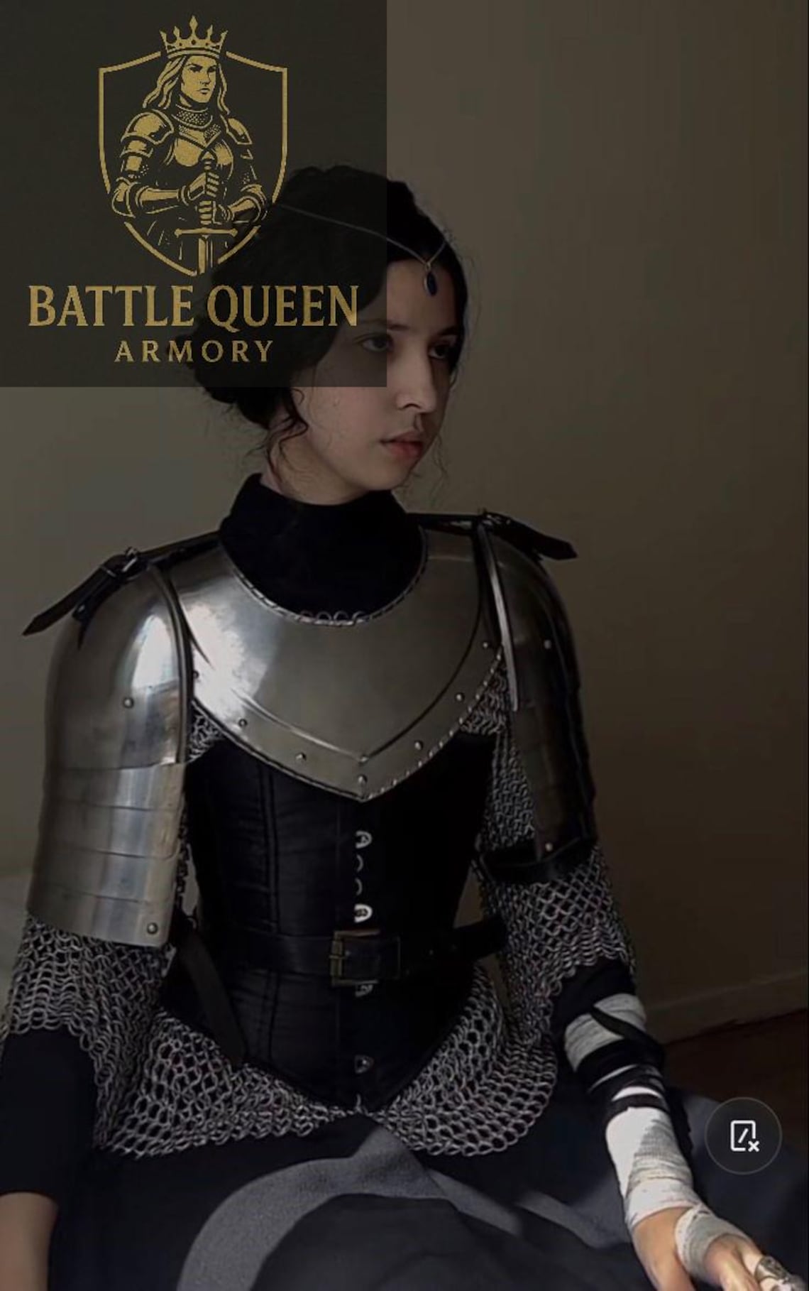 Medieval Lady Knight Armor Set: Steel Pauldrons, Chainmail, LARP ...