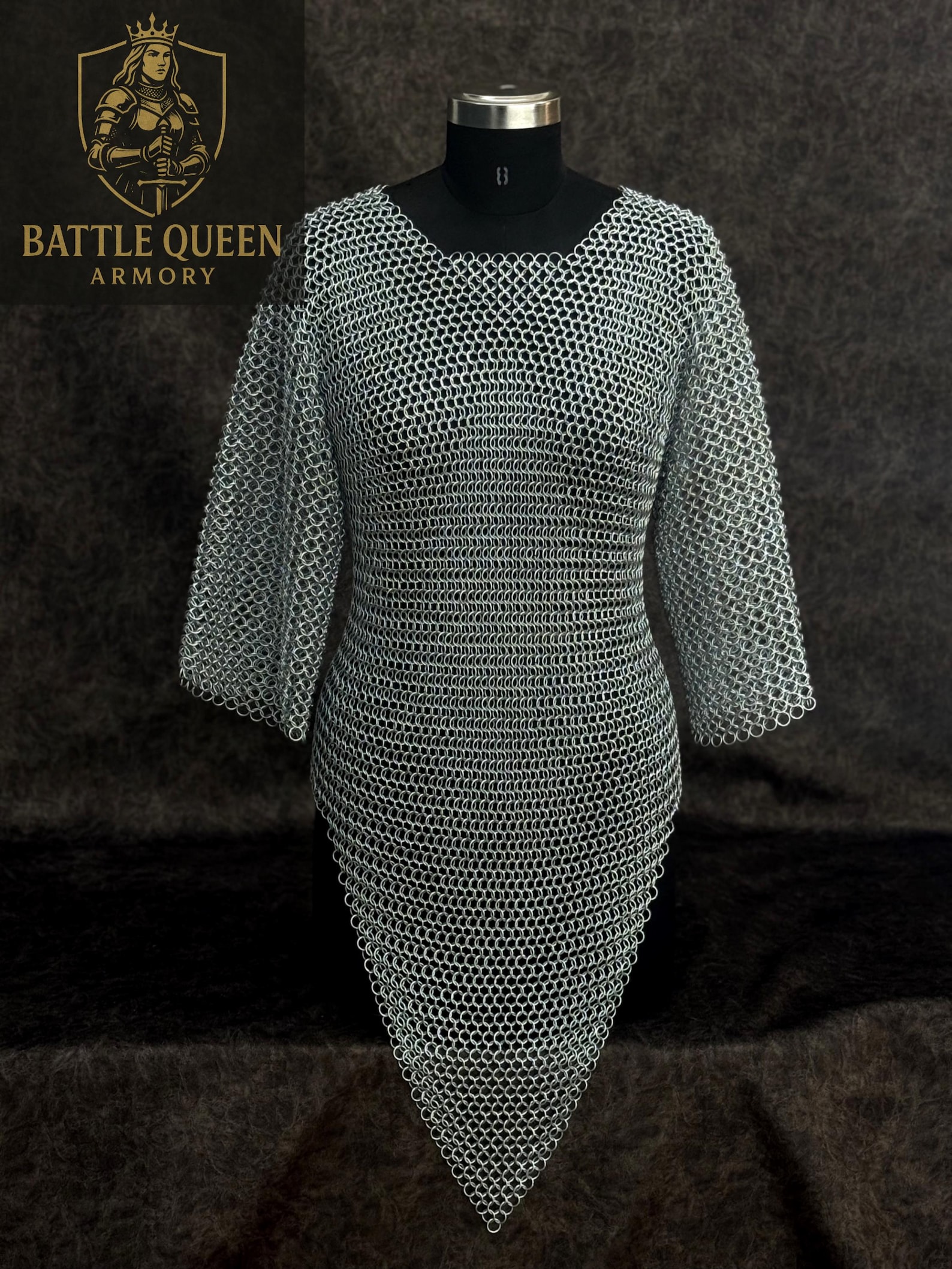 Handmade Riveted Chainmail Tunic: Medieval Armor Hauberk - Battle Queen ...
