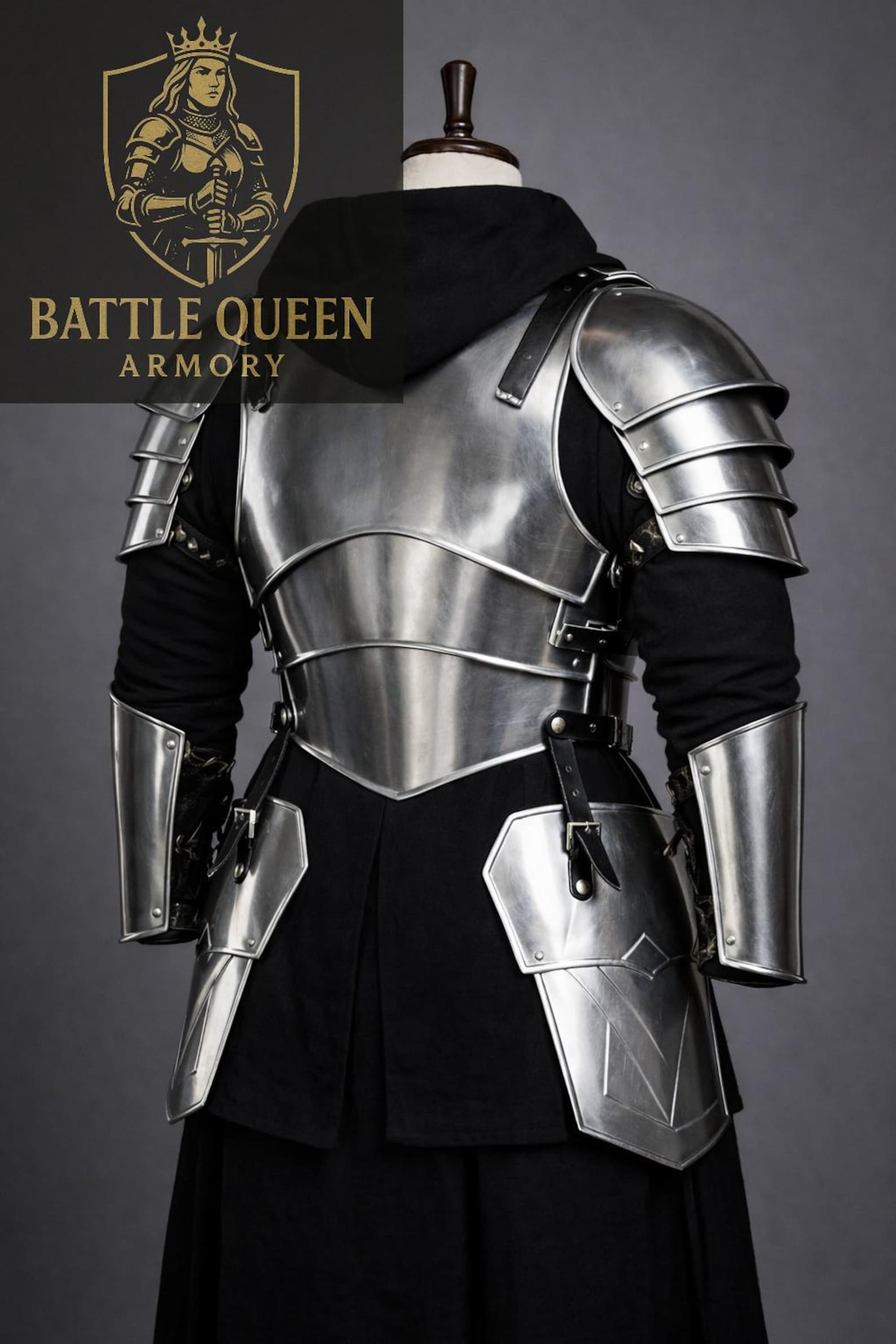 Handcrafted Steel Knight Half Armor, Medieval Handmade Cosplay Costume ...