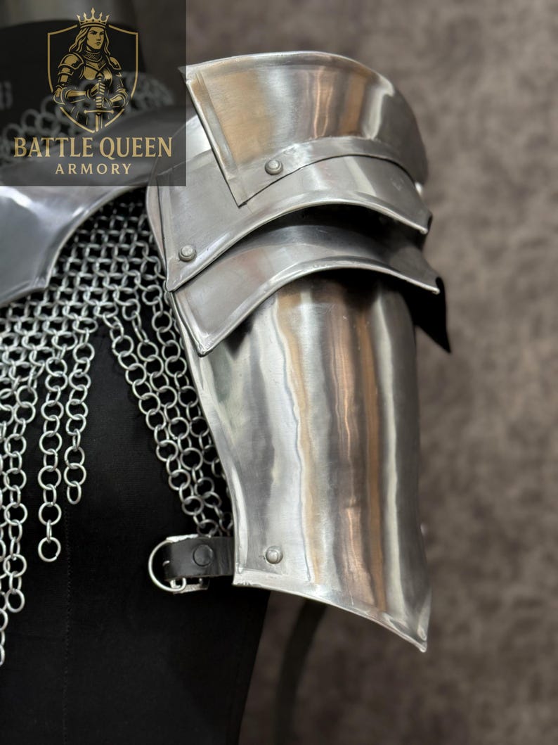 Lady Knight Armor Set: Gothic Cosplay, Chainmail, Steel Pauldrons - Etsy
