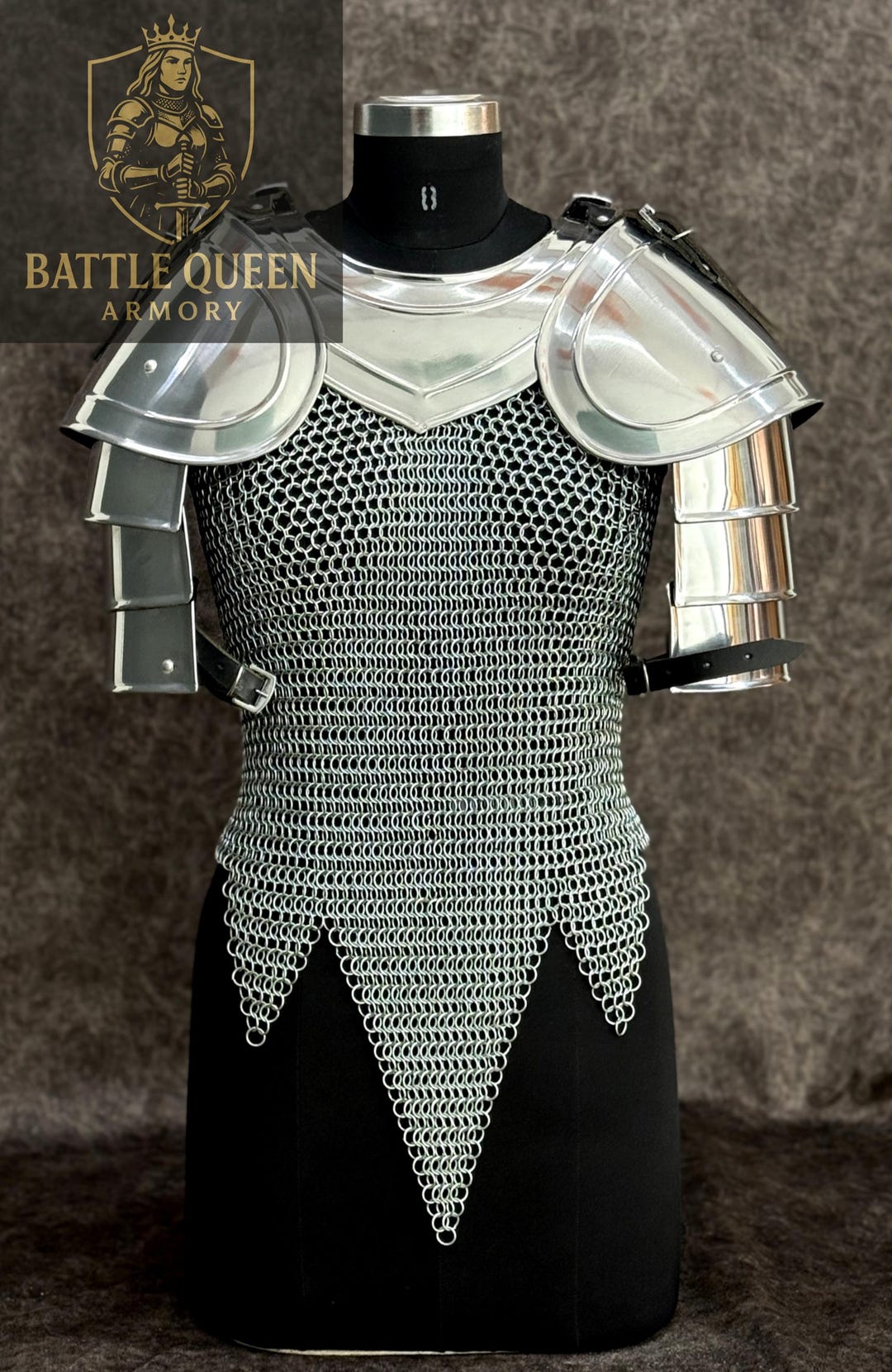 Medieval Lady Knight Armor Set/battle Queen Shoulder and Chainmail Armor Costume/female Warrior ...