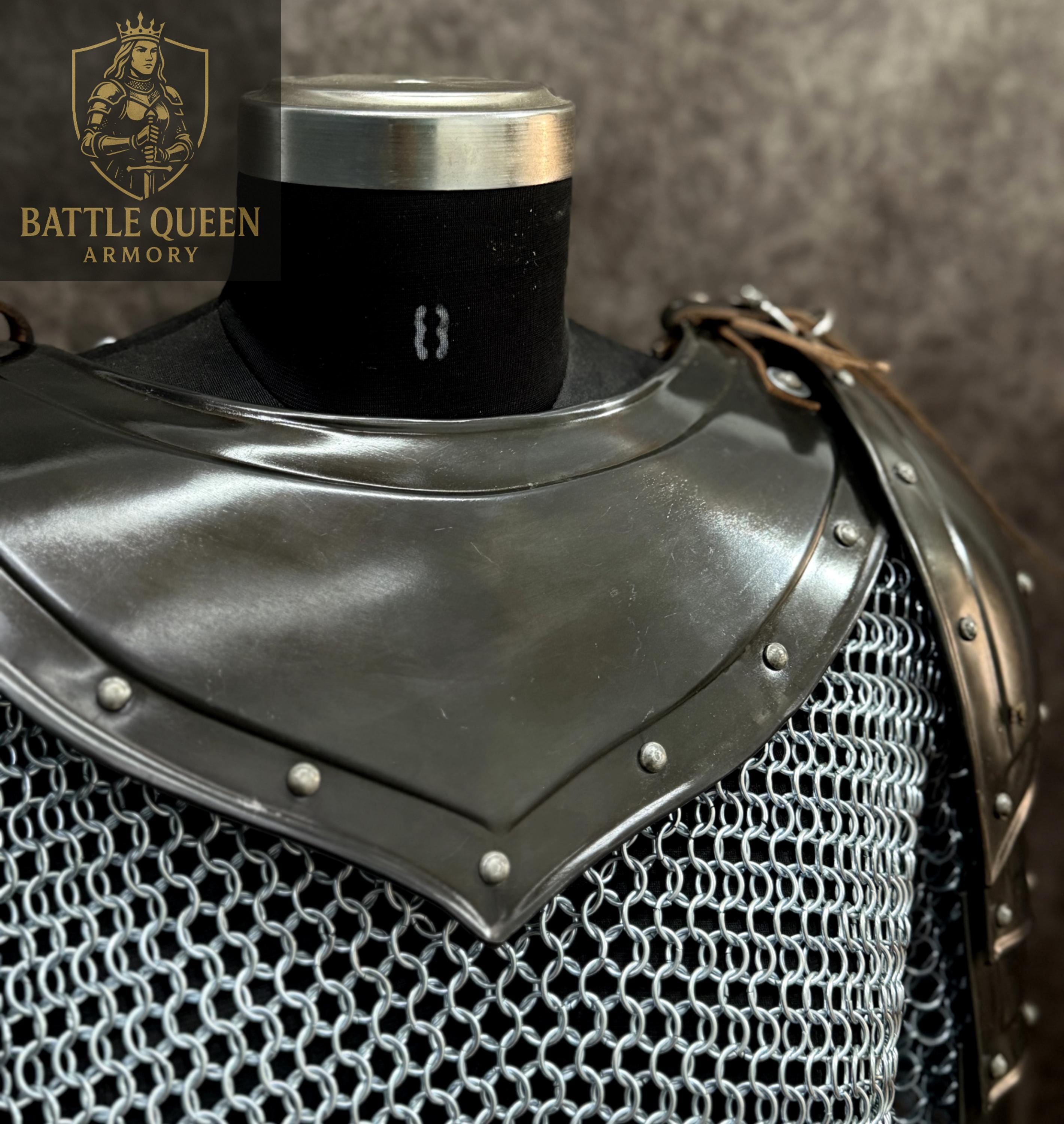 Medieval Templar Crusader Chainmail Armor Suit - Black Knight Warrior ...