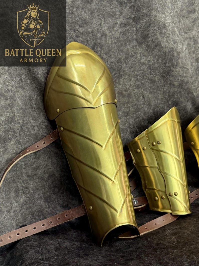 Medieval Steel Arm and Leg Armor Set: Brass Finish LARP Cosplay - Etsy
