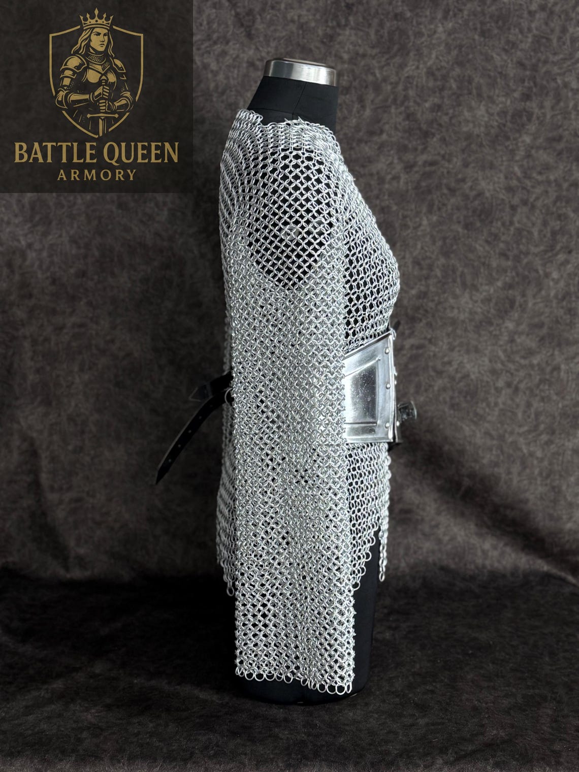 Medieval Lady Knight Chainmail Haubergeon With Steel Middle Corset ...