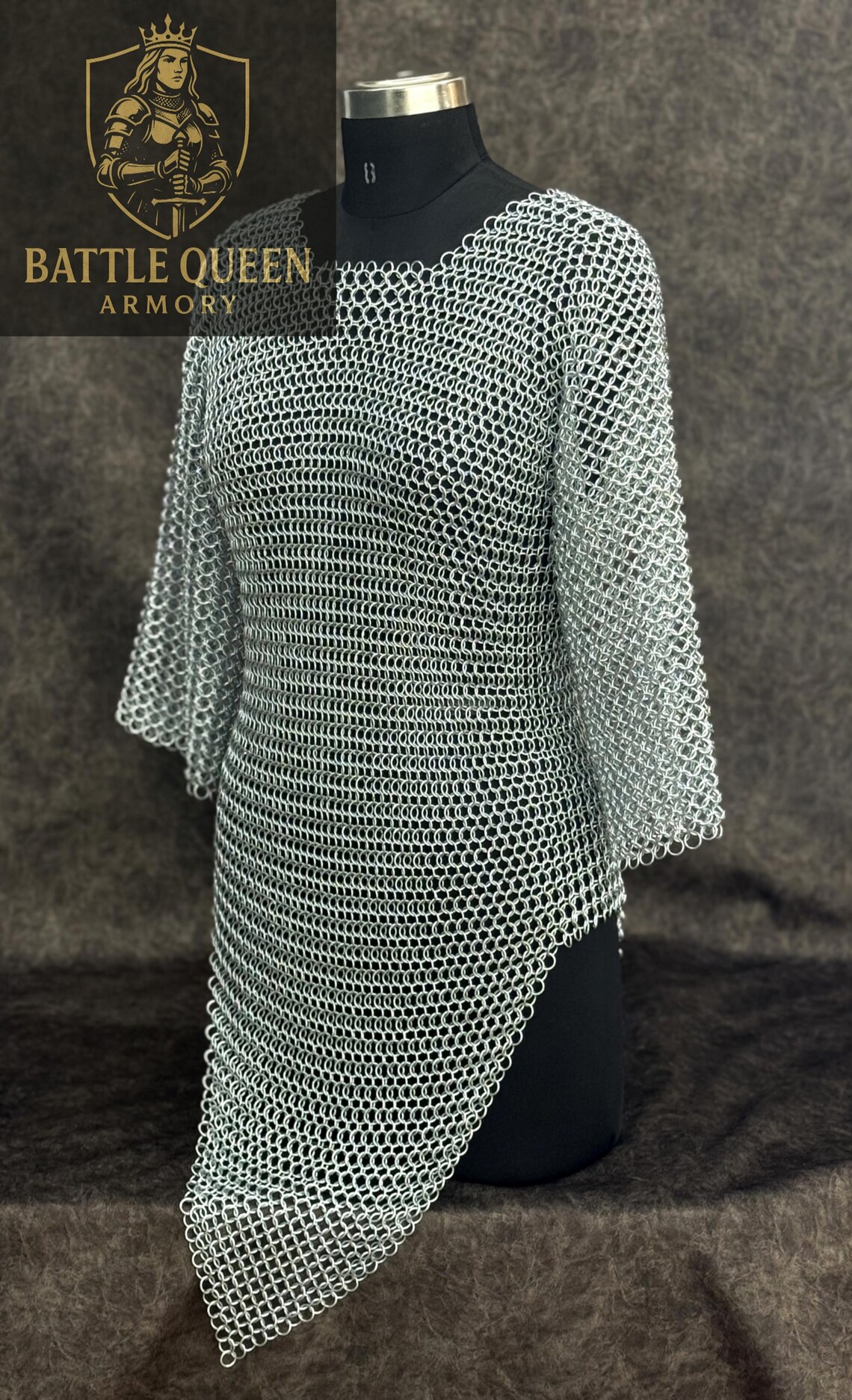 Handmade Riveted Chainmail Tunic: Medieval Armor Hauberk - Battle Queen ...