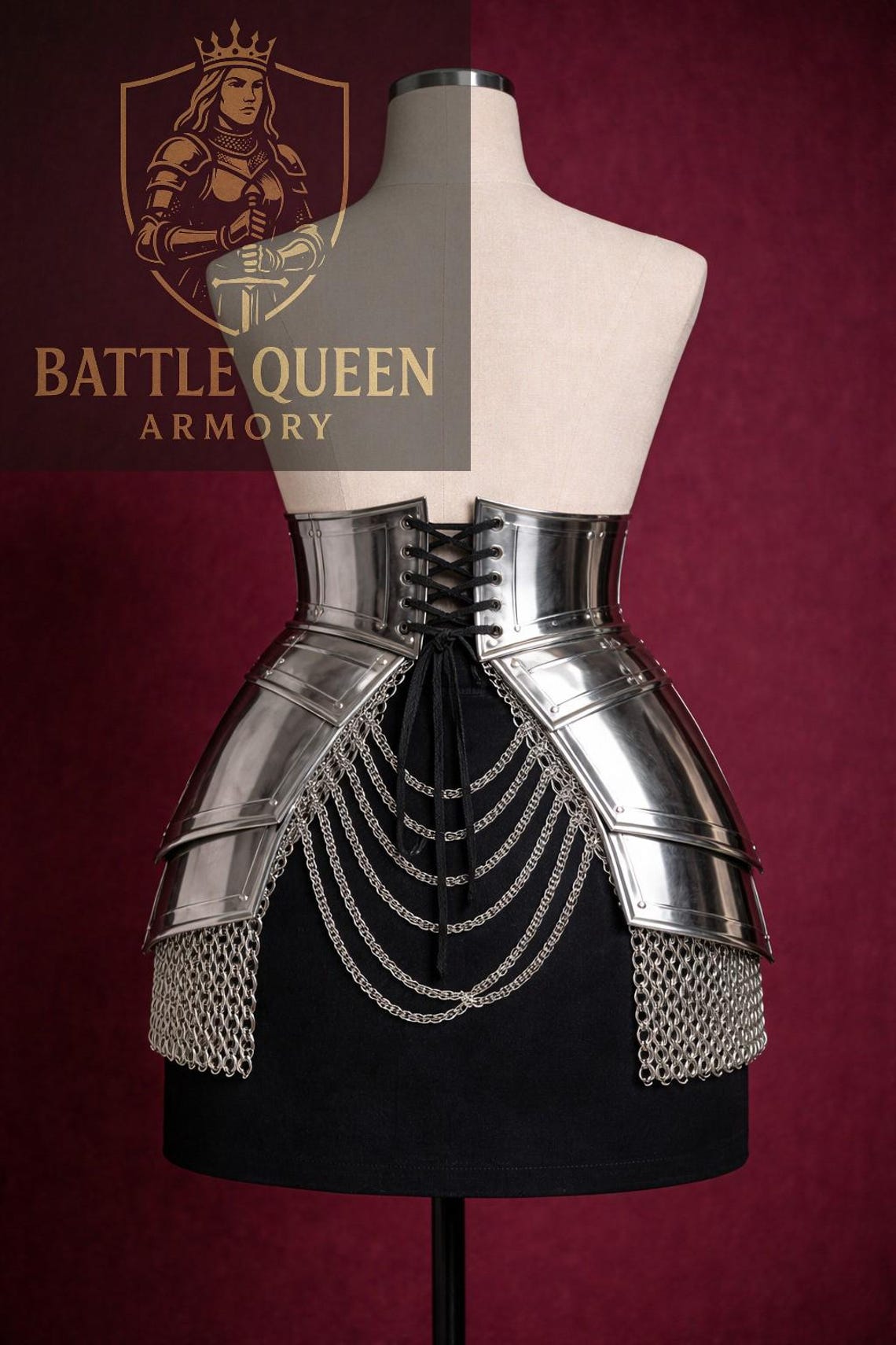 Lady Knight Steel Tassets: Chainmail Corset, LARP Cosplay Armor - Etsy