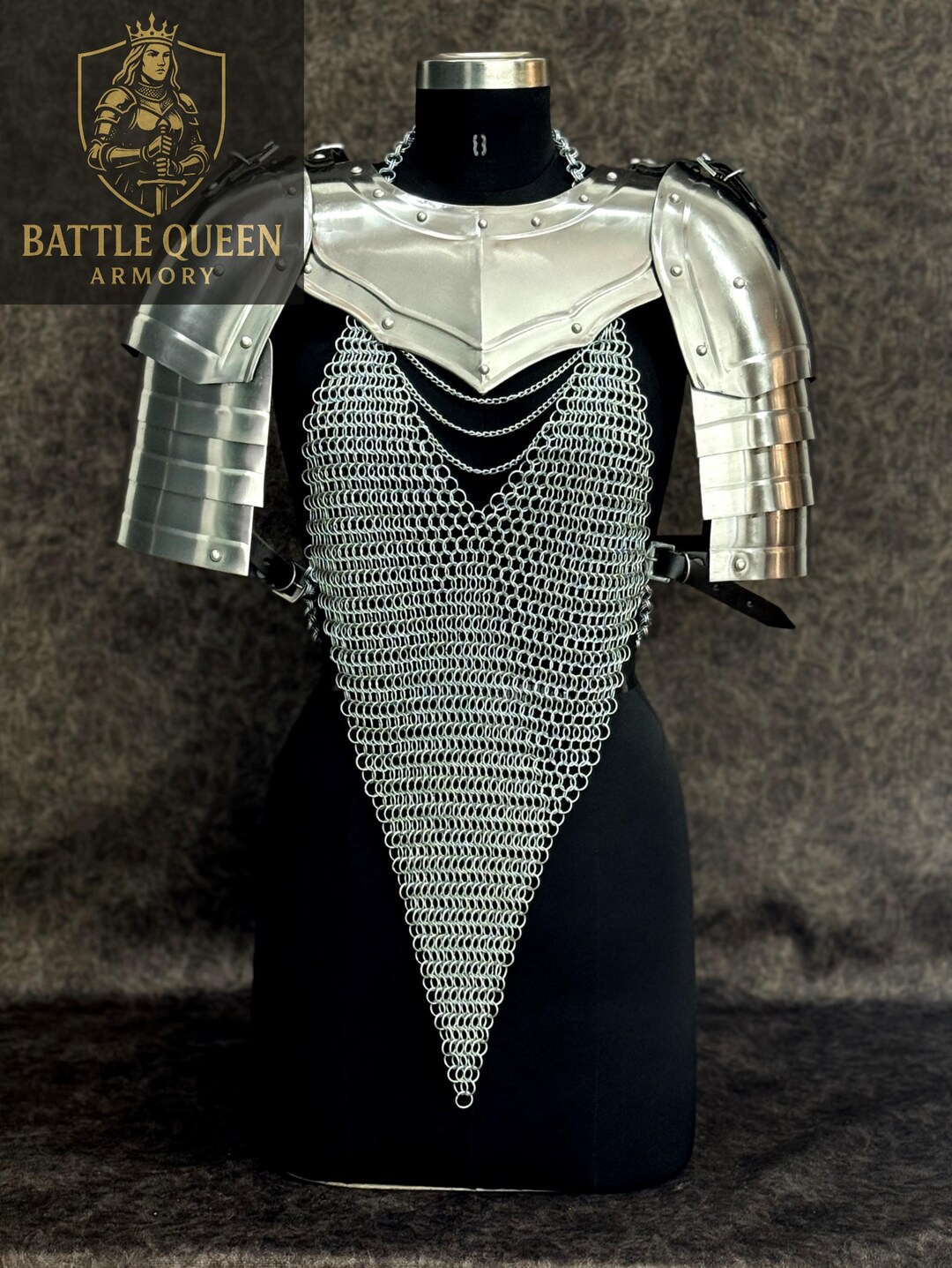 Medieval Lady Knight Shoulder, Gorget & Chainmail Set/battle Ready ...