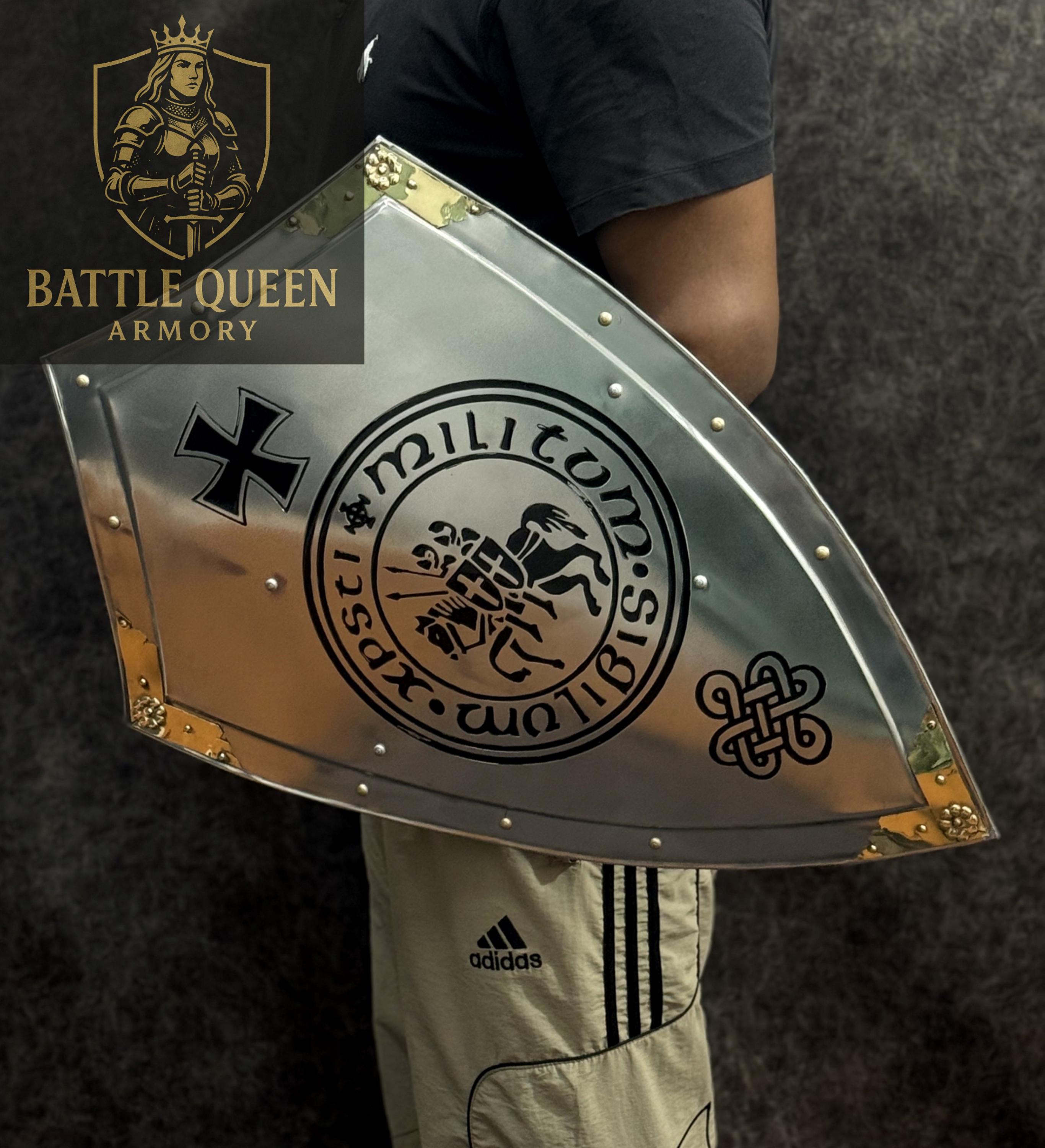 Handcrafted Knight Templar Shield: 18 Gauge Steel Crusader Shield - Etsy