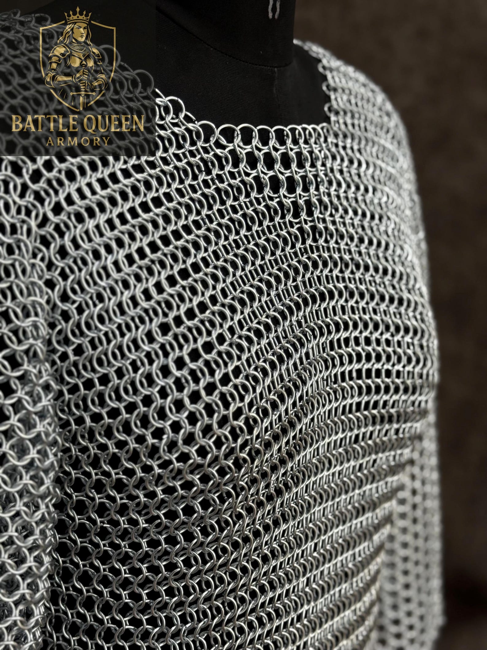Handmade Riveted Chainmail Tunic: Medieval Armor Hauberk - Battle Queen ...