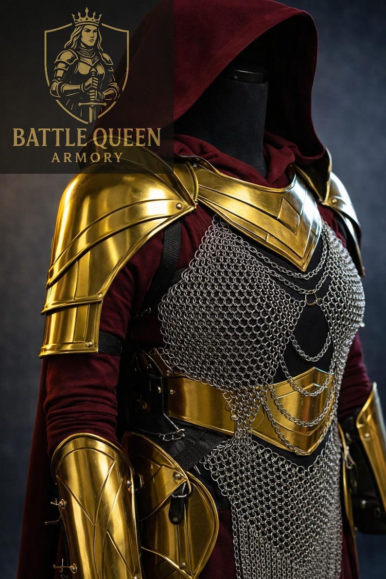 Medieval Female Armor Costume With Chainmail - Lady Medieval Knight ...