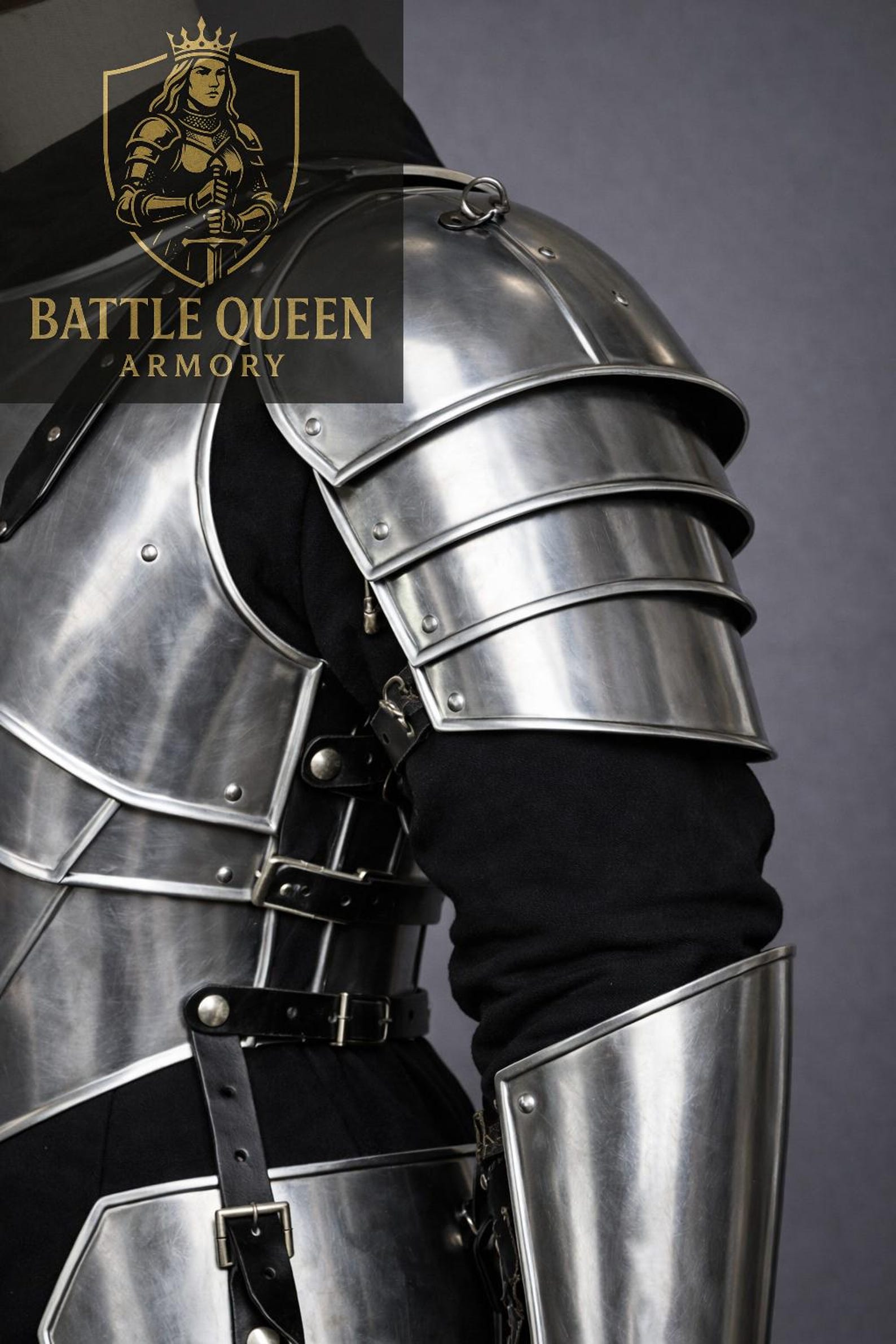 Handcrafted Steel Knight Half Armor, Medieval Handmade Cosplay Costume ...