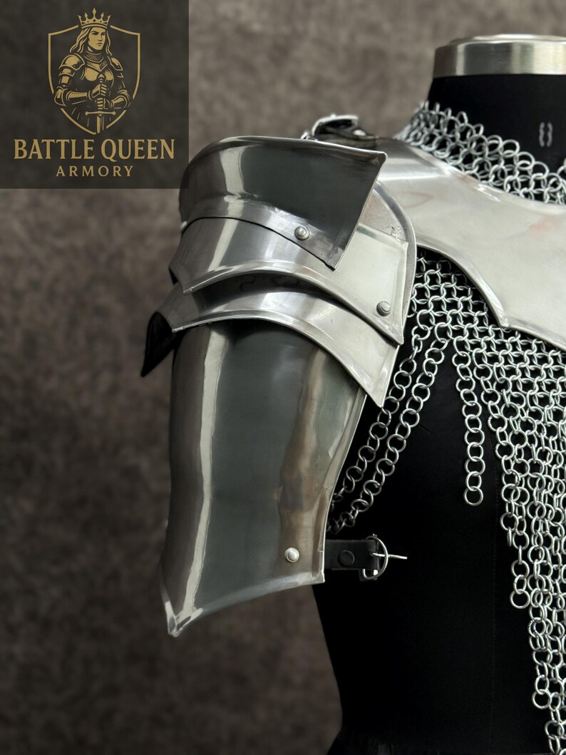 Lady Knight Armor Set: Gothic Cosplay, Chainmail, Steel Pauldrons - Etsy