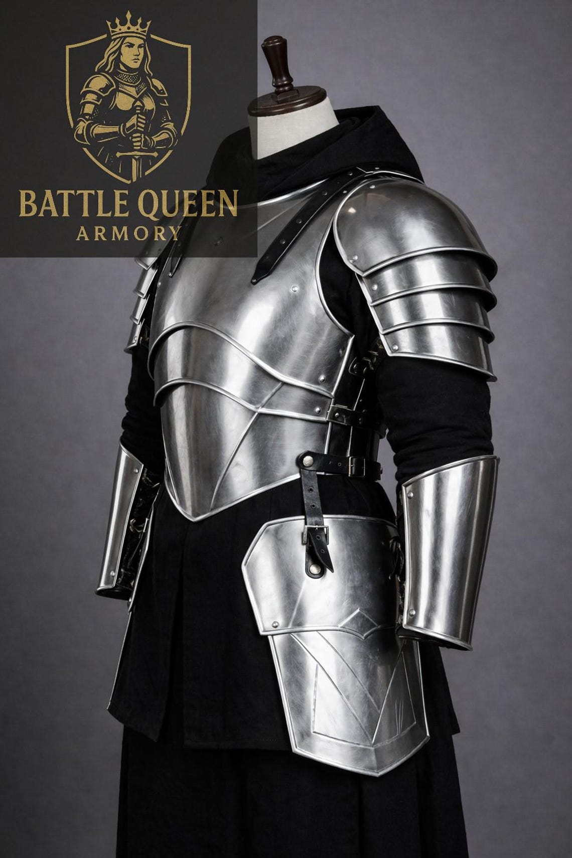 Handcrafted Steel Knight Half Armor, Medieval Handmade Cosplay Costume ...