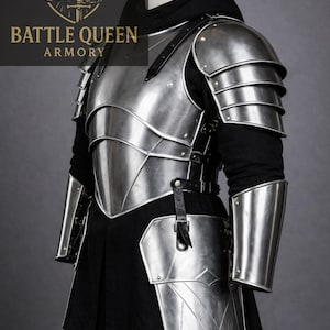 Handcrafted Steel Knight Half Armor, Medieval Handmade Cosplay Costume ...