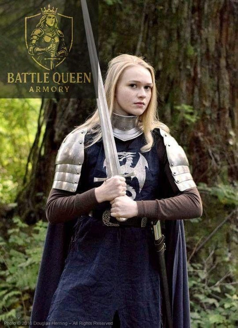 Lady Knight Armor Set With Dragon Shield: Medieval LARP Cosplay - Etsy