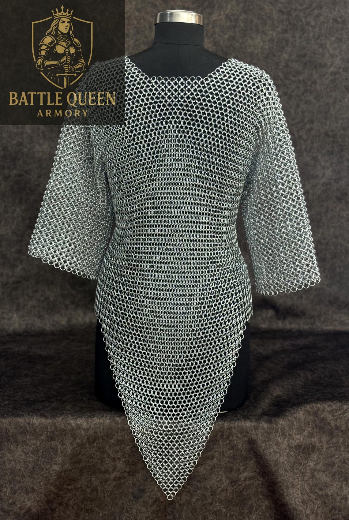 Handmade Riveted Chainmail Tunic: Medieval Armor Hauberk - Battle Queen ...