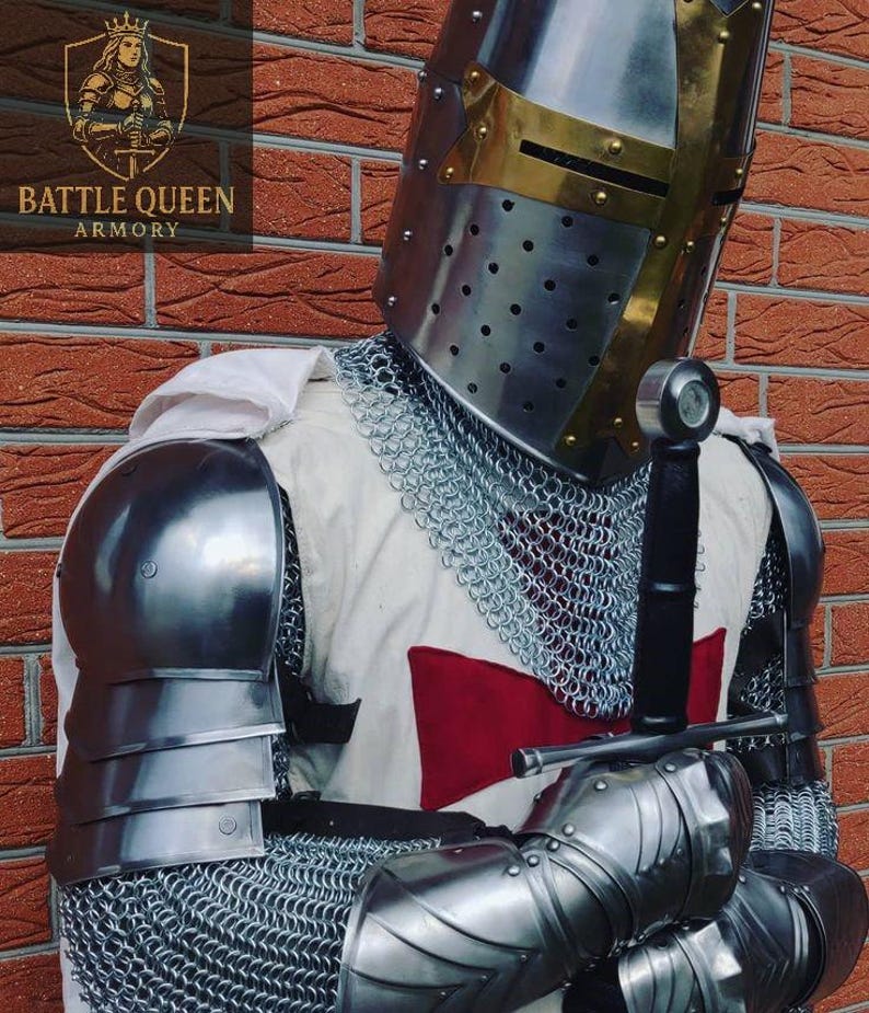 Medieval Templar Knight Armor Full Body Suit/battle War Costume for ...
