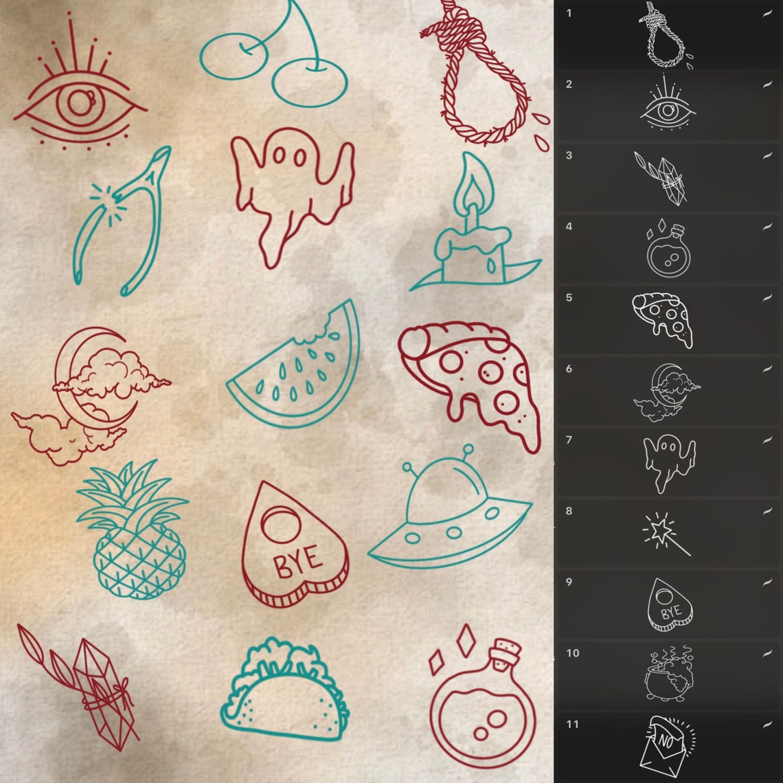 50 Banger Tattoo Designs for Procreate - Etsy