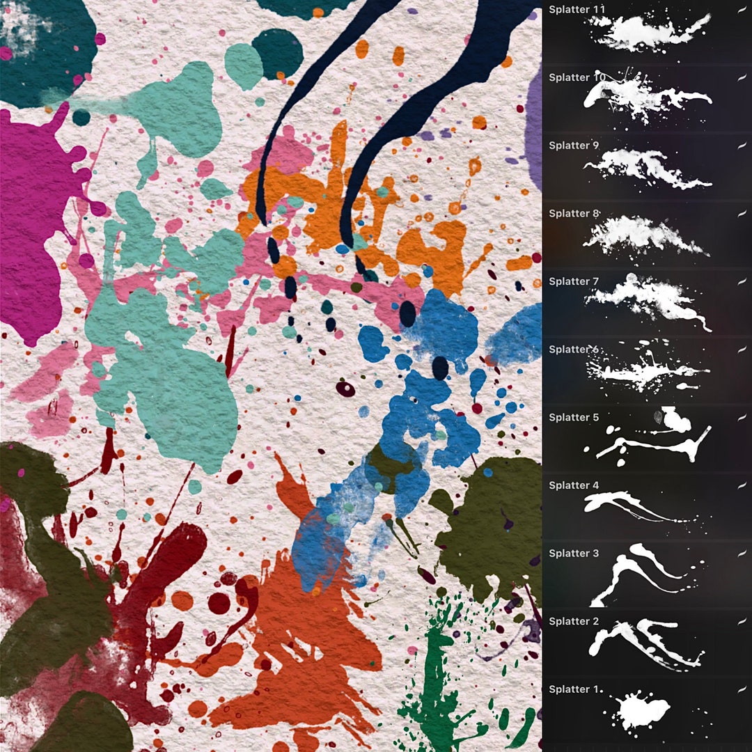 Procreate-43 Paint Splatter Stamp Brush Set - Etsy