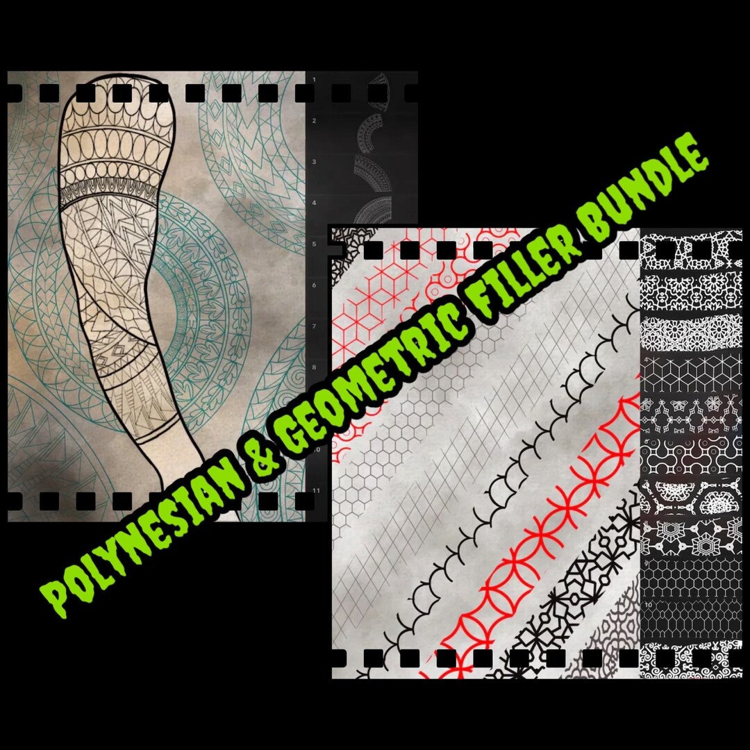 Procreate-bundle and Save Polynesian & Geometric Filler Sets -55 ...