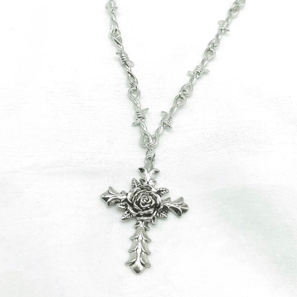 Y2k Gothic Cross Necklace - Etsy