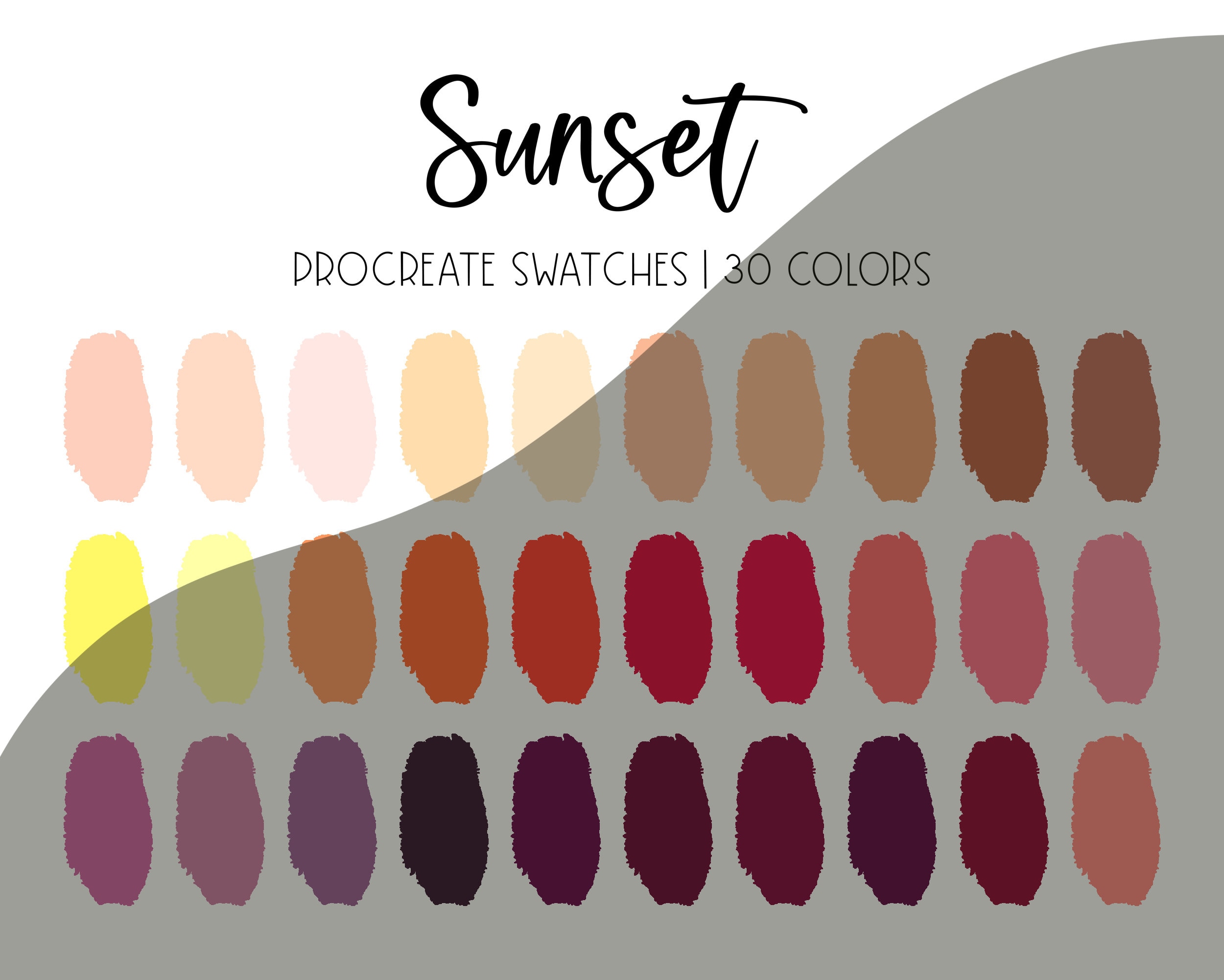 Sunset Color Palette/ Summer Colors/ Procreate Digital Download - Etsy