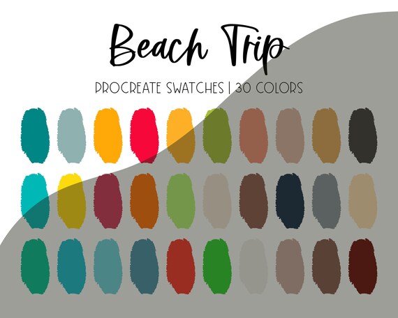 Beach Trip Color Palette Beachy Colors Summer Color | Etsy