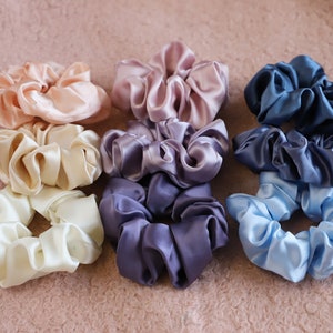 Silk Scrunchy Silk Satin Scrunchie Silk Navy Blue Care Silk - Etsy