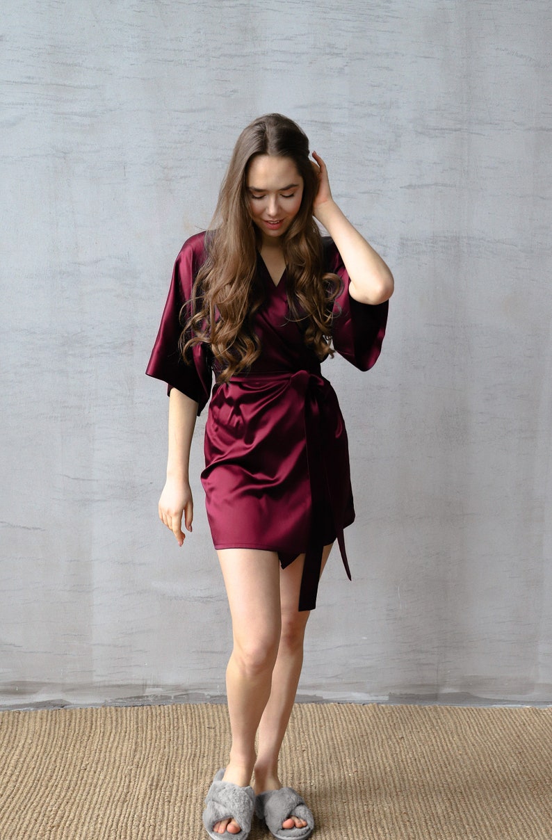 Silk Satin Robe Womens Kimono for Woman Gifts for Her Beige - Etsy