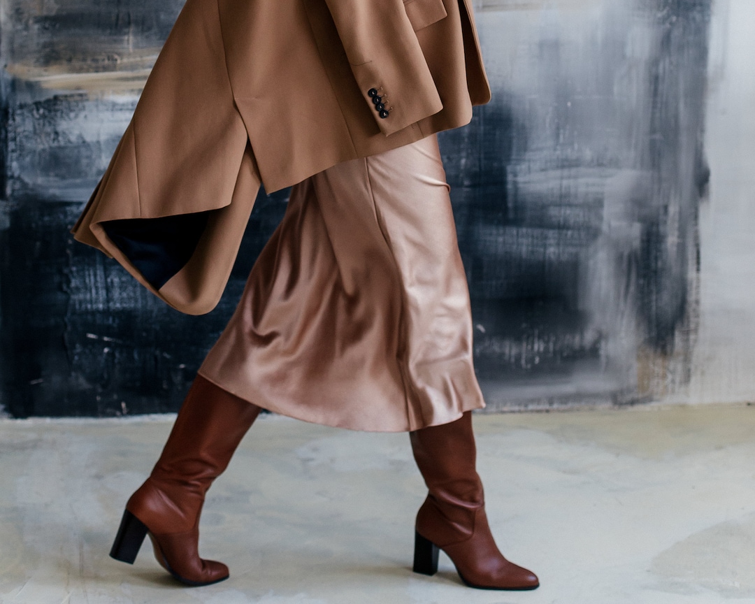 Beige Satin Skirt Silk Skirt Caramel 100% Real Slip Midi - Etsy