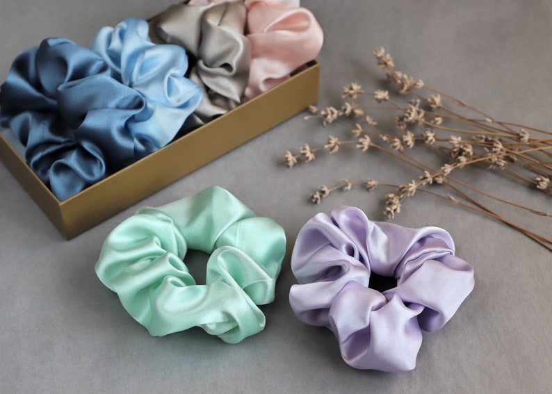 Silk Scrunchy Silk Satin Scrunchie Silk Tie Silk Light Blue - Etsy
