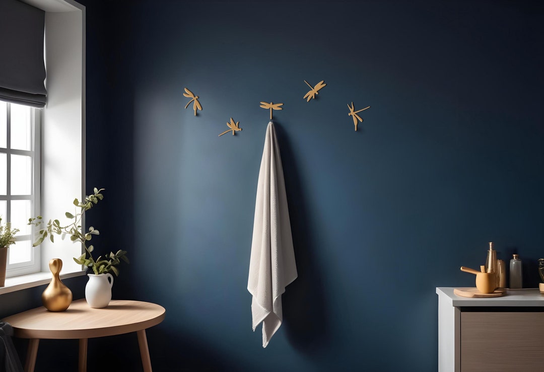 Stylish Gold Dragonfly Wall Hooks Metal Home Decor Flock of Dragonflies ...