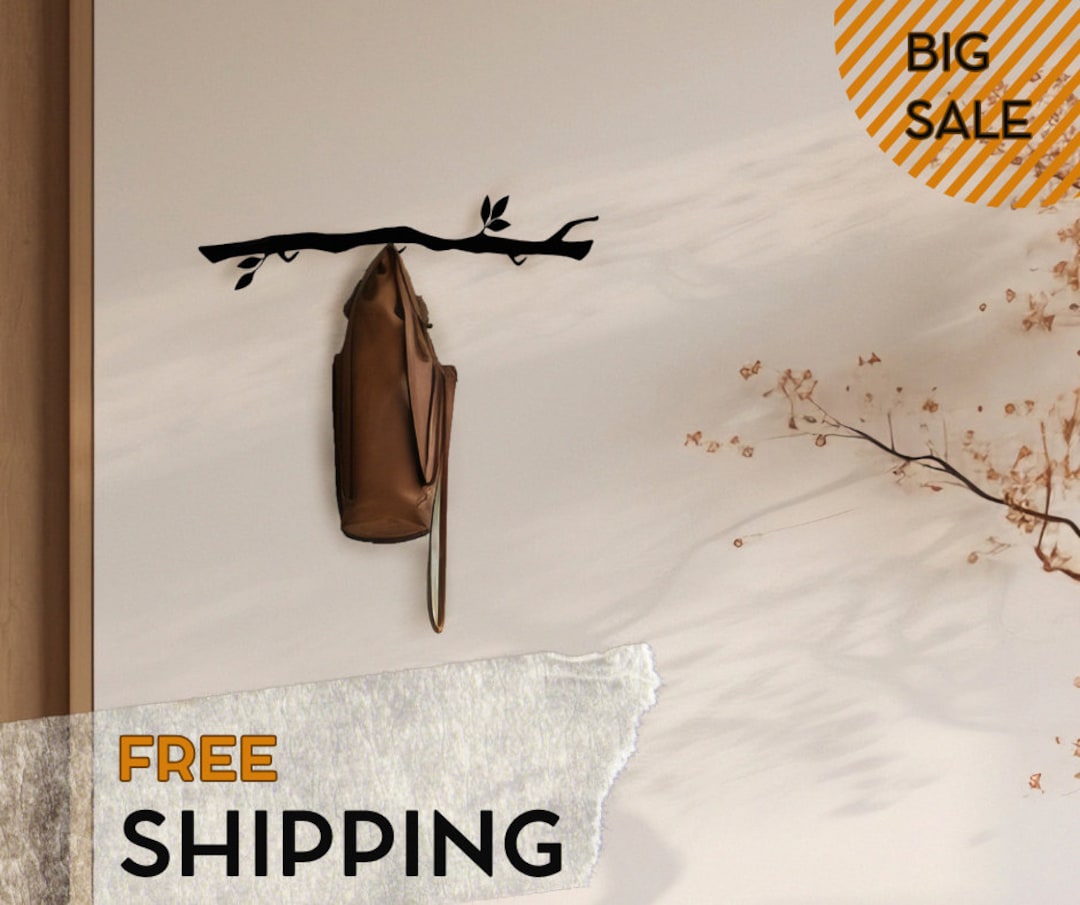 Branch Wall Hanger, Coat Rack, Wall Mount With Leaves , Wall Hooks ...